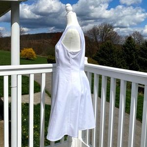 Calvin Klein | Dresses | Calvin Klein Square Armhole Fit Flare White ...